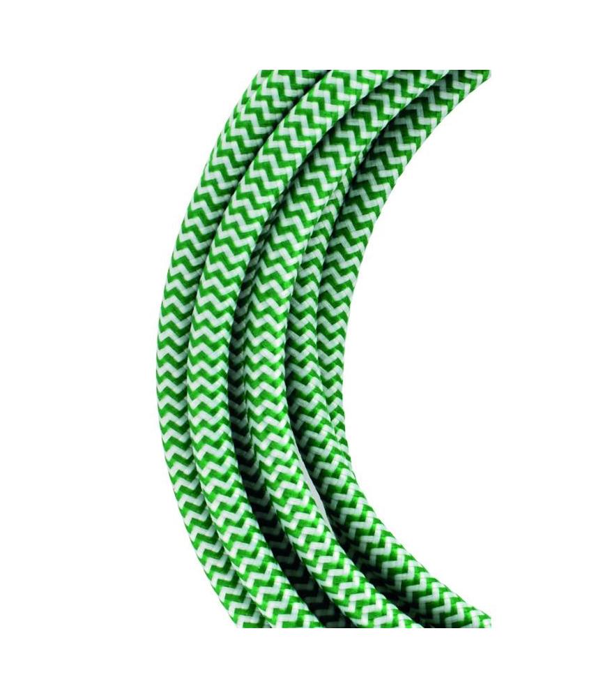 Decorative textile cable 2c green white 3m, length enhance your spa Bailey
