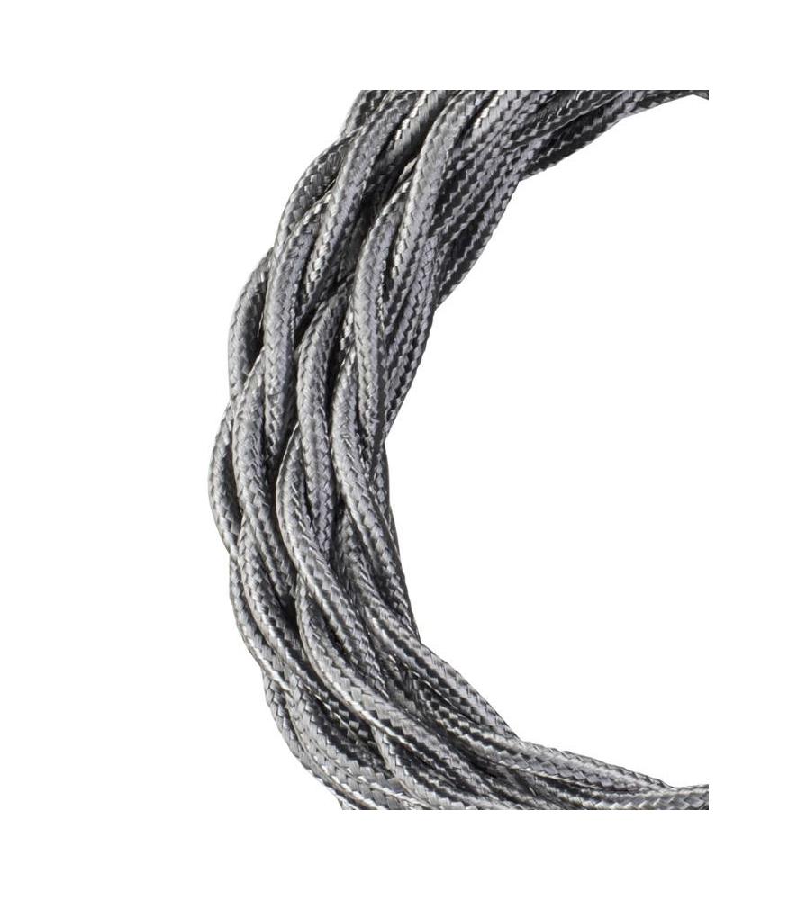 Elevate Your Space with Metallic Silver Twisted Textile Cable ...