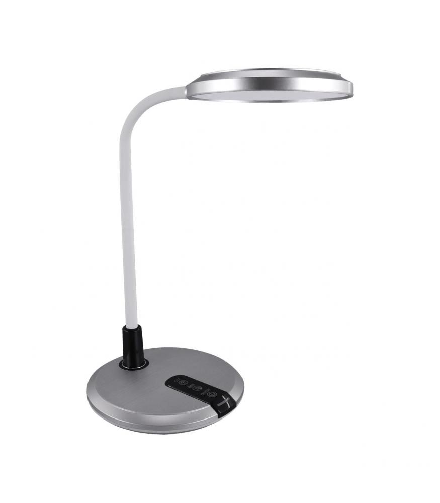 Silver LED Desk Lamp PLATON Adjustable Brightness White Light